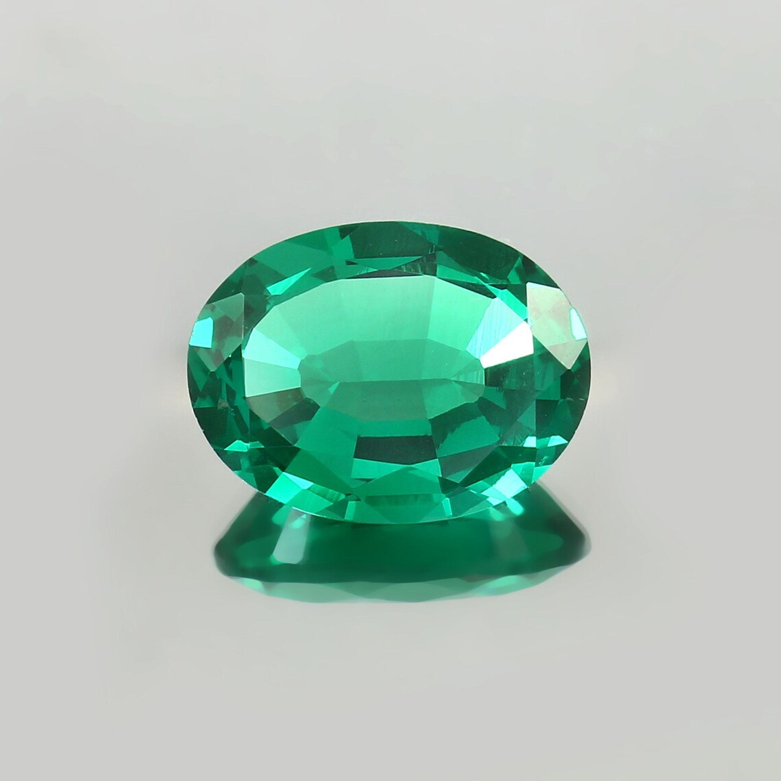 AAA Rated Lab Created Nanocrystal Green Emerald Oval Cut Gems Size ...
