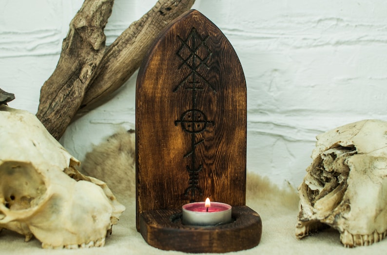 Pagan altar Odin's spear bind rune Asatru Pagan norse | Etsy
