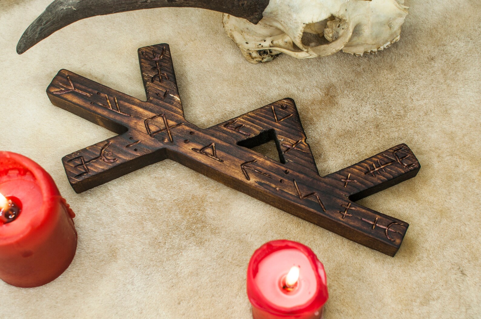 Bindrune good luck on the road rune Algiz Raido Pagan altar | Etsy