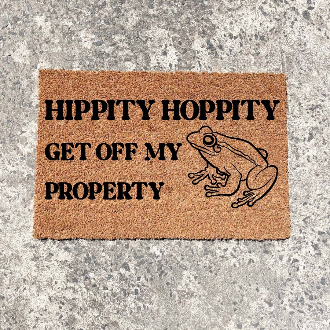 Hippity Hoppity Get off My Property Door Mat, Personalised Doormat ...