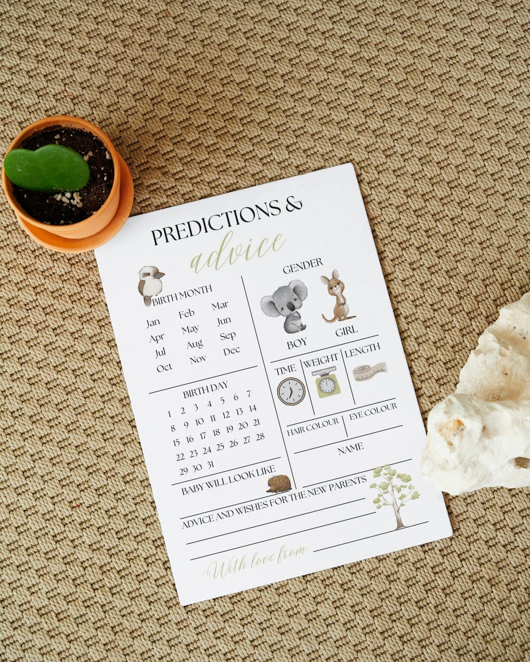 Baby Shower Predictions and Advice Cards, Baby Prediction Game Cards ...