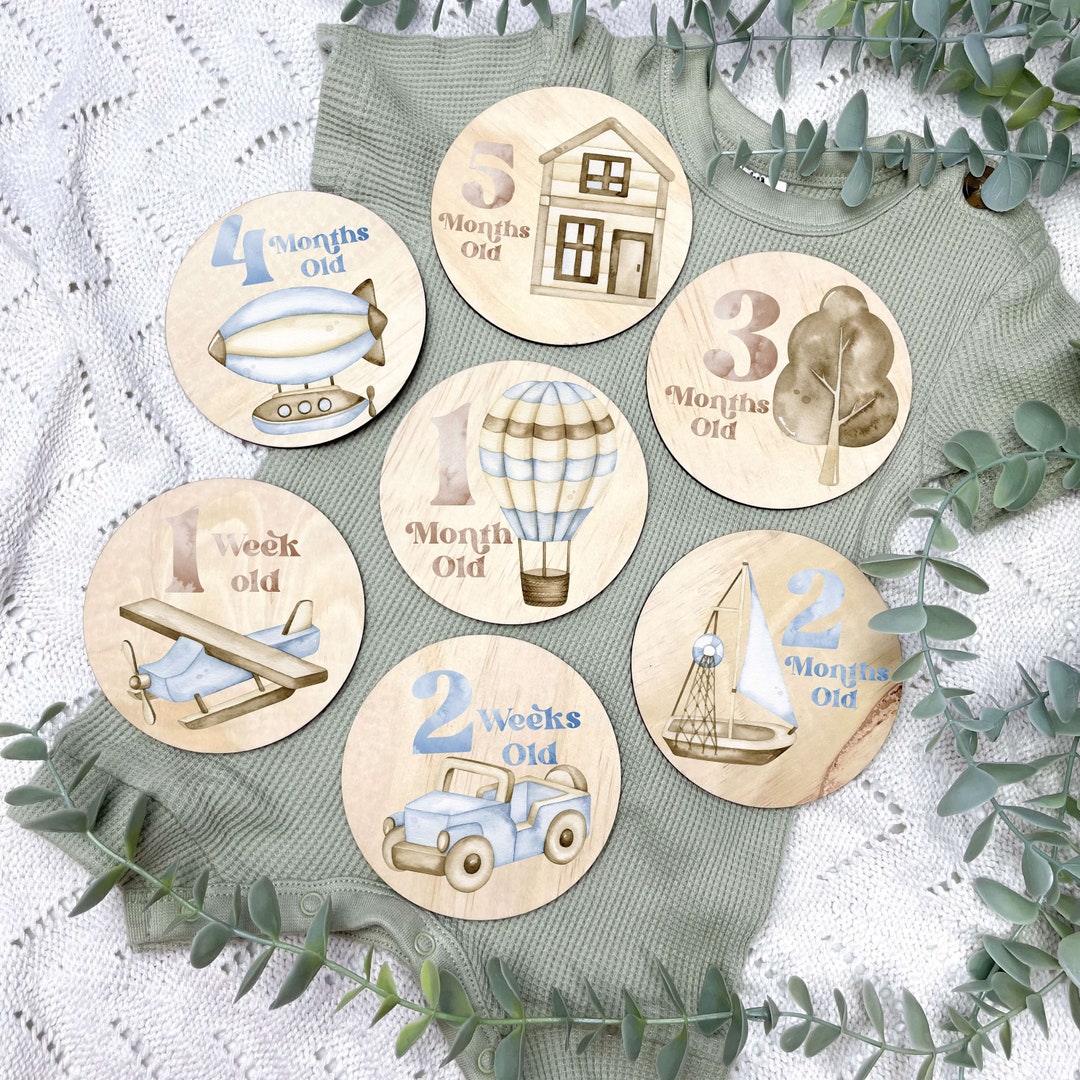 Toy Trains Milestones, Newborn Milestone Discs, Baby Milestone Cards ...
