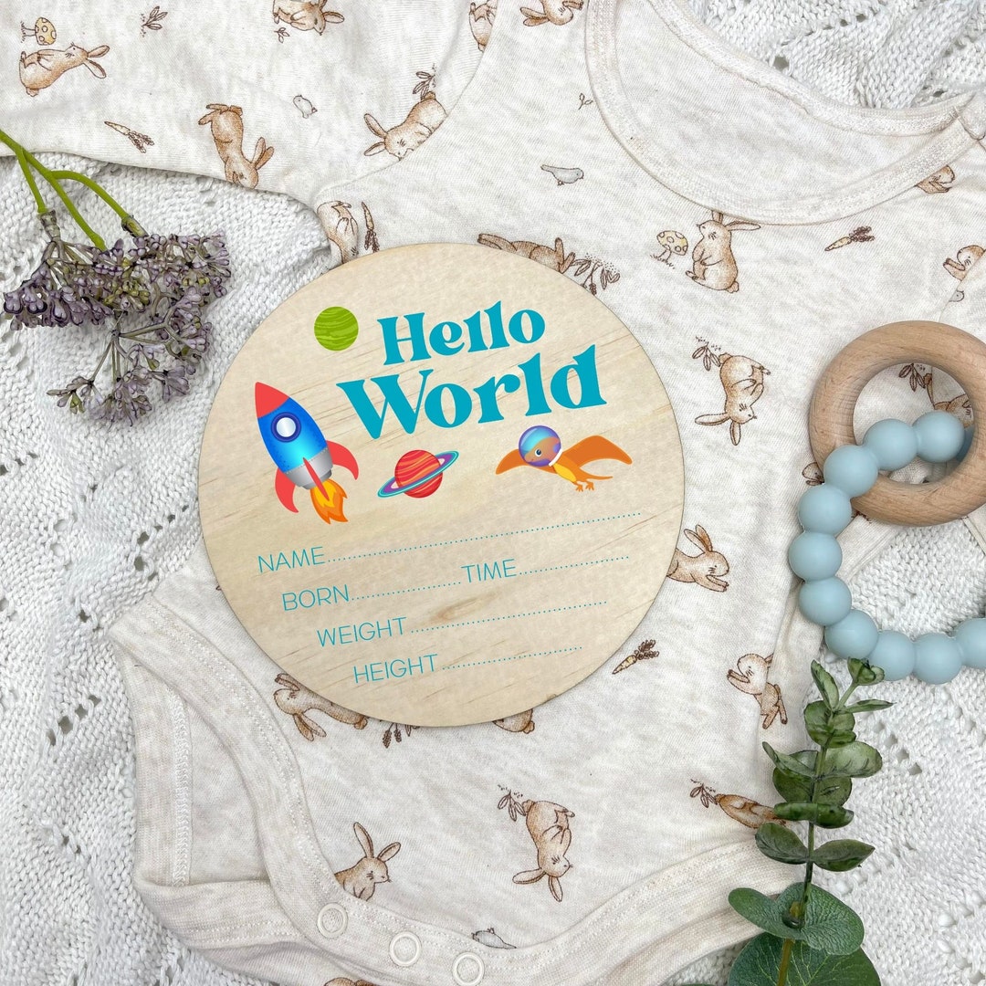 Birth Announcement Sign, Dinosaurs Baby Sign, Personalised Baby Plaque ...