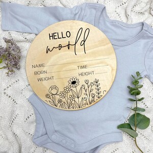 Birth Announcement Sign, Floral Baby Sign, Personalised Baby Plaque ...