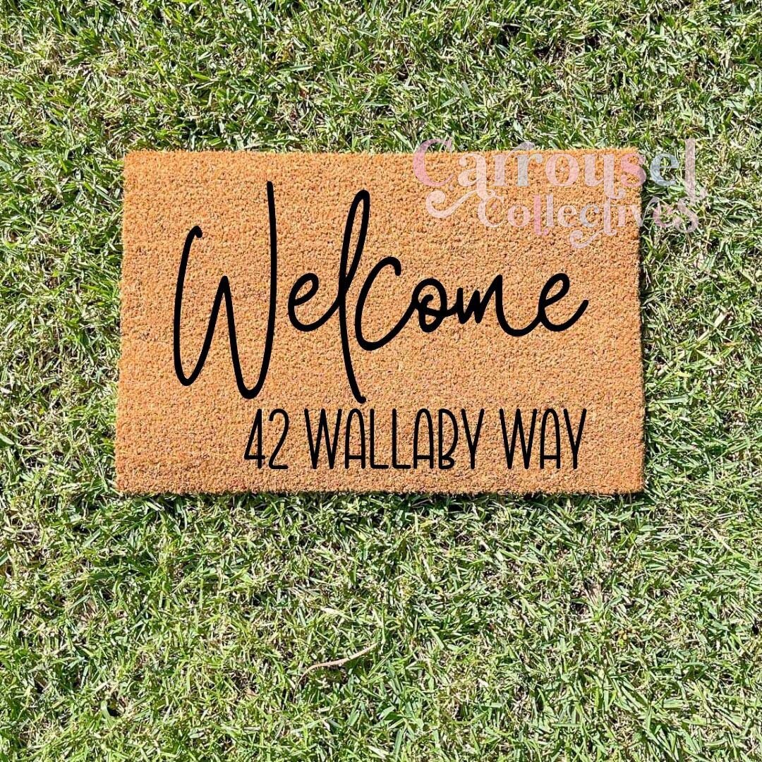 Welcome Address Door Mat, Personalised Doormat, Custom Door Mat, New ...
