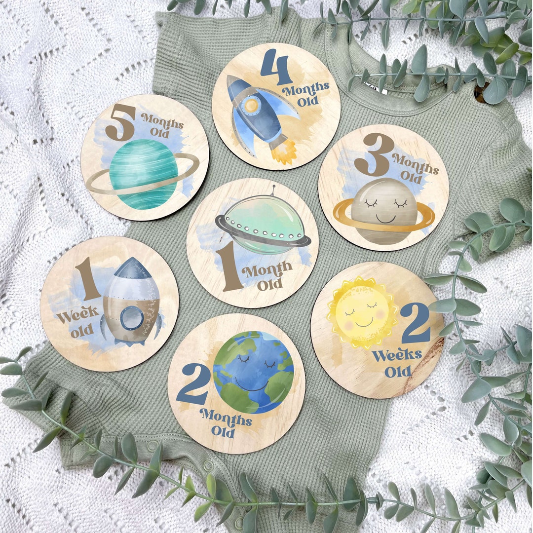 Space Milestones, Newborn Milestone Discs, Baby Milestone Cards, Baby ...