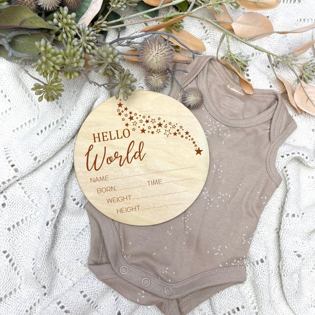 Birth Announcement Sign, Stars Baby Sign, Personalised Baby Plaque ...