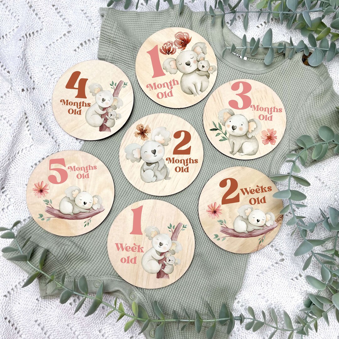 Koalas Milestone Discs, Koala Milestone Discs, Baby Milestone Cards ...