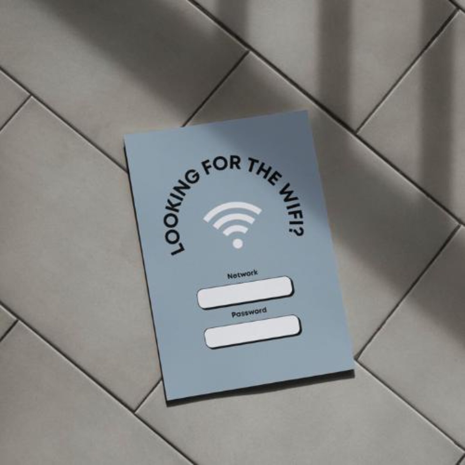 Wifi Sign Printable, Editable Wifi Password Sign Template, Modern Wifi ...