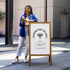 Wifi Sign Printable, Editable Wifi Password Sign Template, Modern Wifi ...