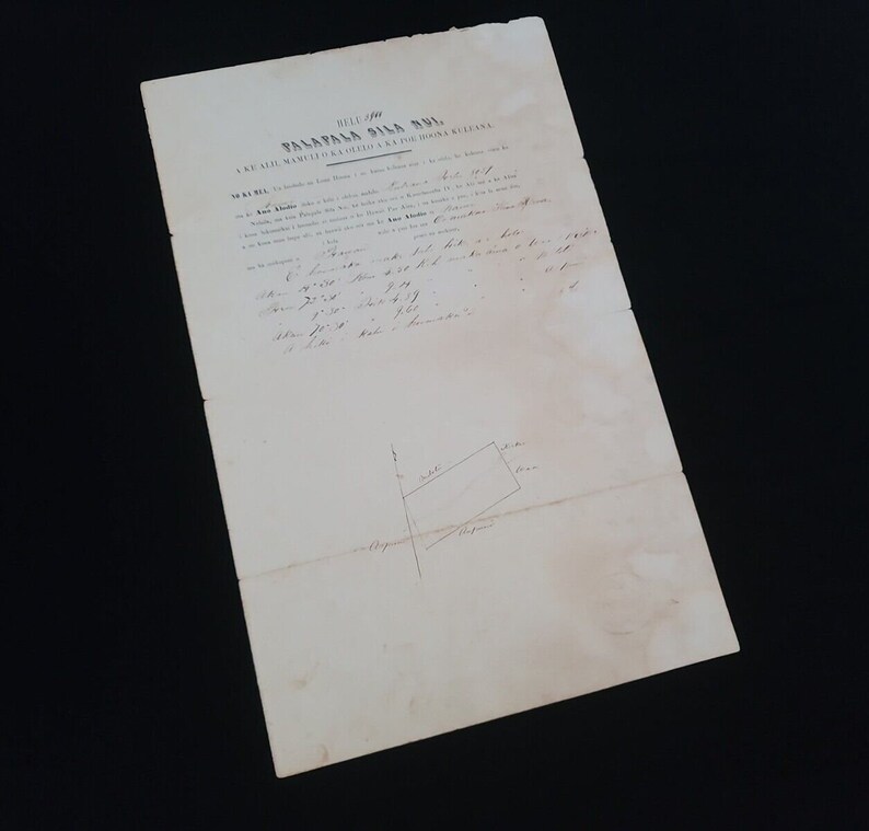 Antique 1858 King Kamehameha IV Signed Autograph Map Royal Hawaiian US ...