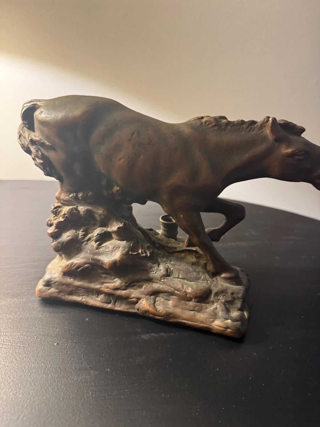 Western Horse Lamp Base Bronze Copper Clad 1920s - Etsy