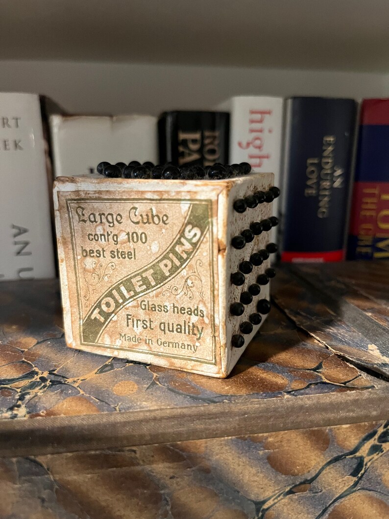 Victorian Toilet Pin Cube German Pin Holder With Glass Head - Etsy
