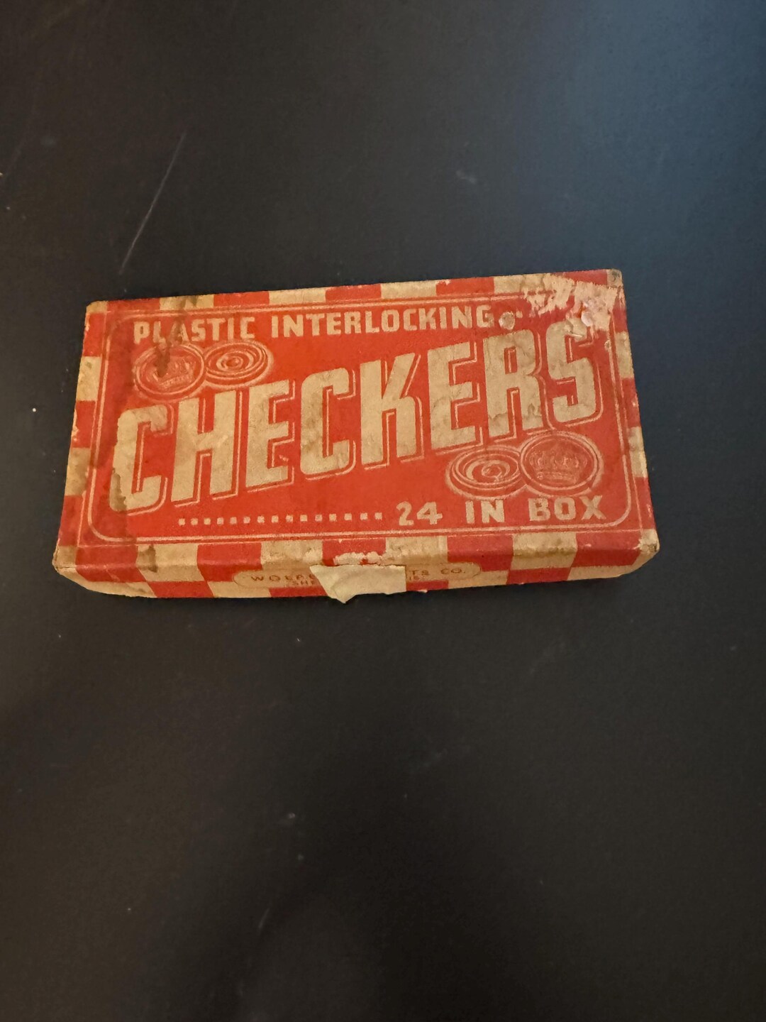 Vintage Checkers Game Set/24 Wolff Products Plastic Interlocking 1-1/4 ...