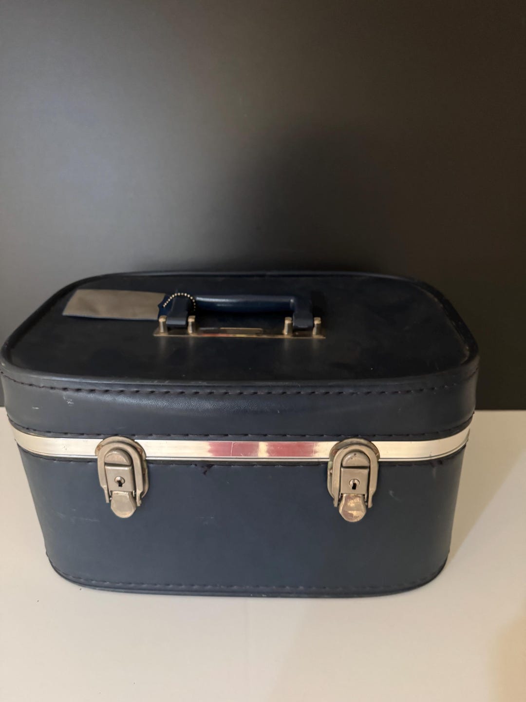 Vintage Blue Hardshell Train Case Luggage With Mirror - Etsy