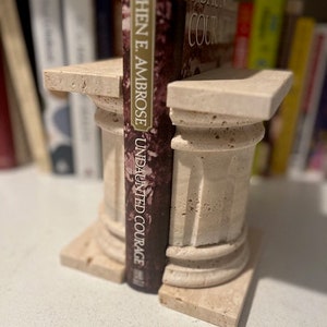 ROMAN COLUMN Carved Travertine Stone Bookends - Etsy