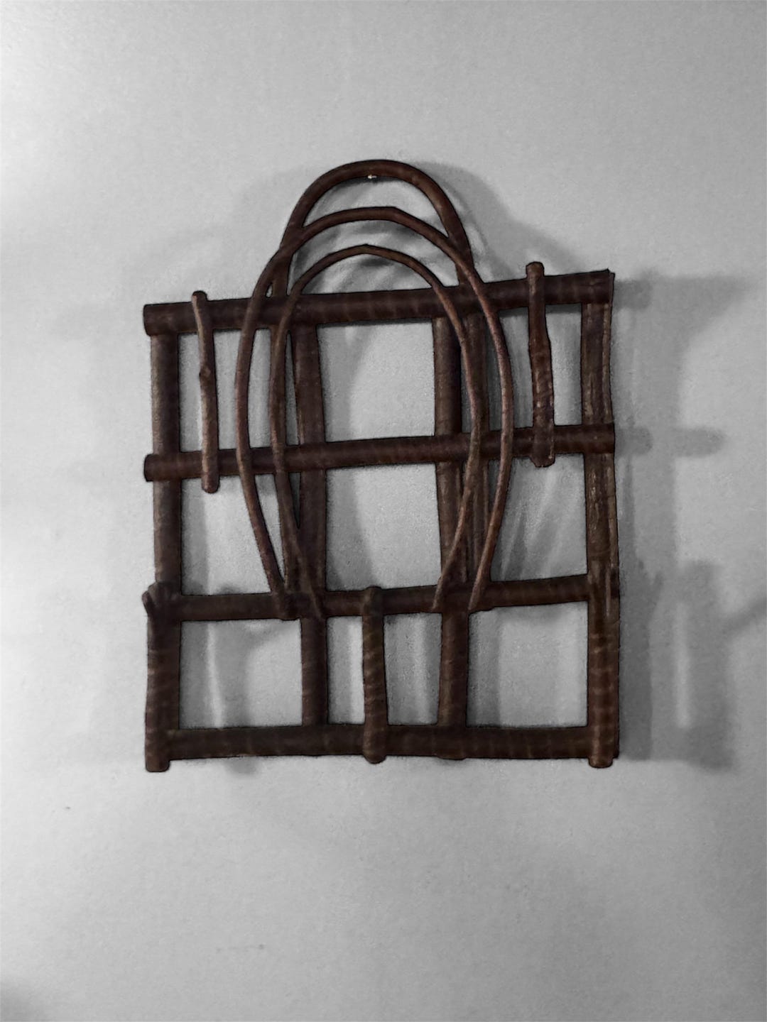 Antique Adirondack Bent Twig Hat Rack: Rustic Willow Horseshoe Design ...