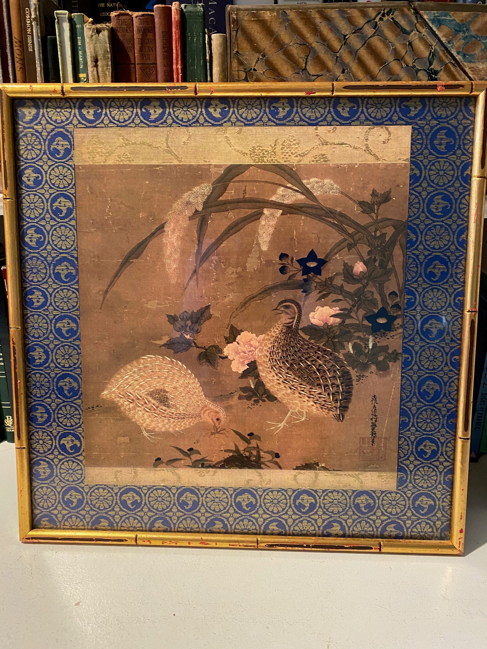 Tosa Mitsuoki Quails and Flowers Lithograph Japanese Art - Etsy