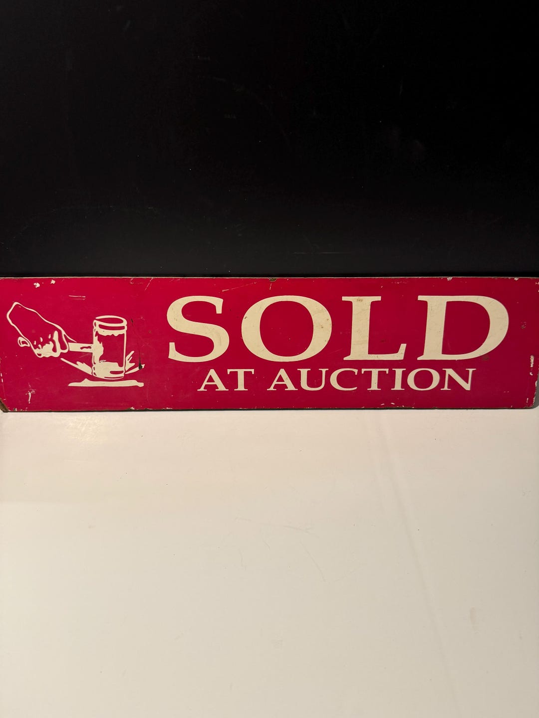 Vintage "sold at Auction" Painted Wood Sign (14" X 16") - Etsy