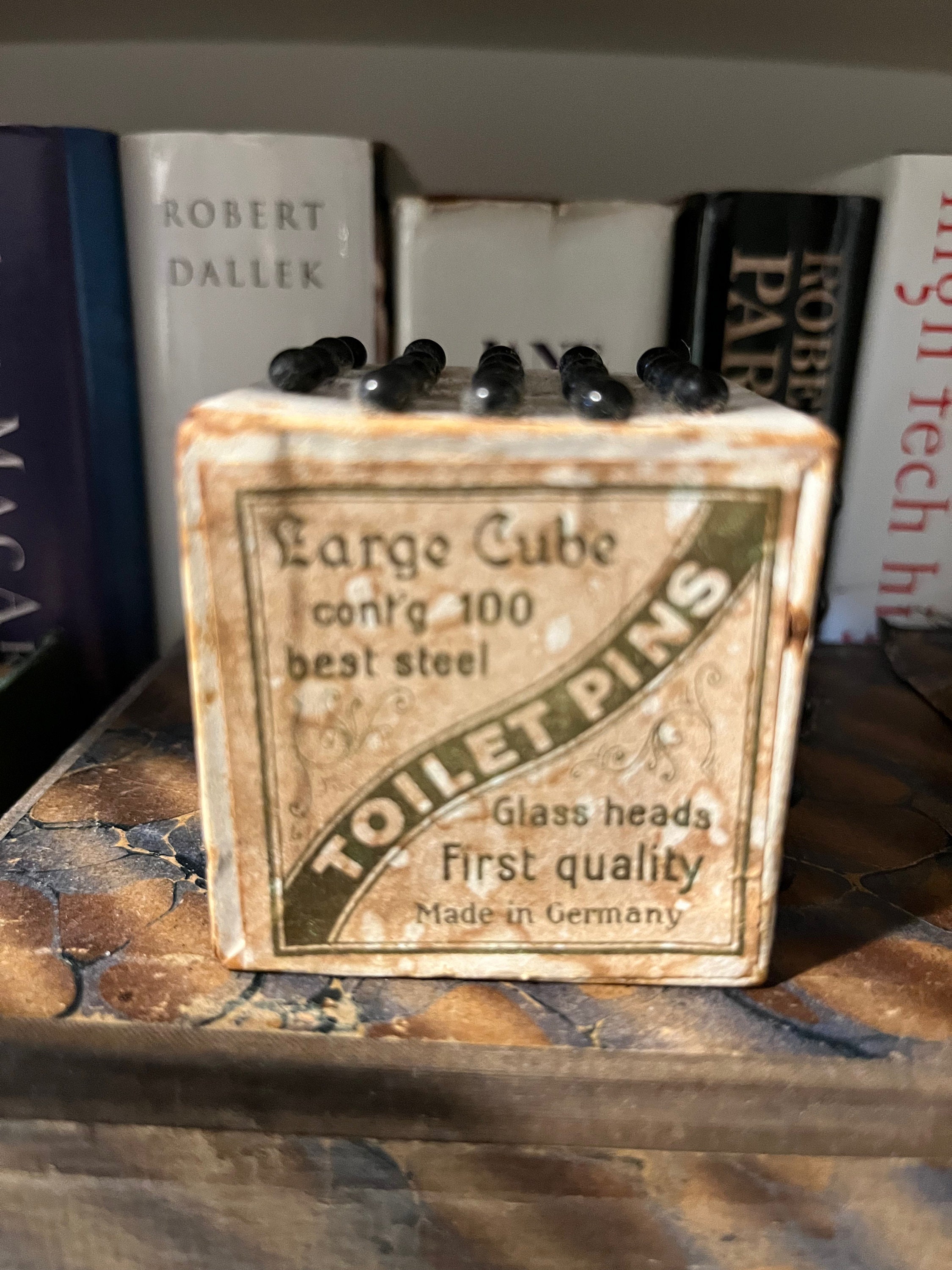 Victorian Toilet Pin Cube, German Pin Holder With Glass Head Pins - Etsy