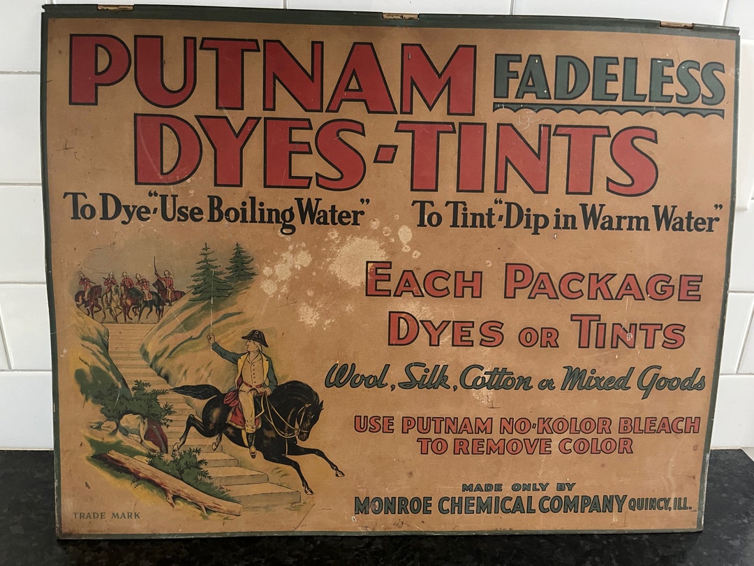 Putnam-fadeless Dyes - Tints / Vintage General Store Display Metal Lid ...