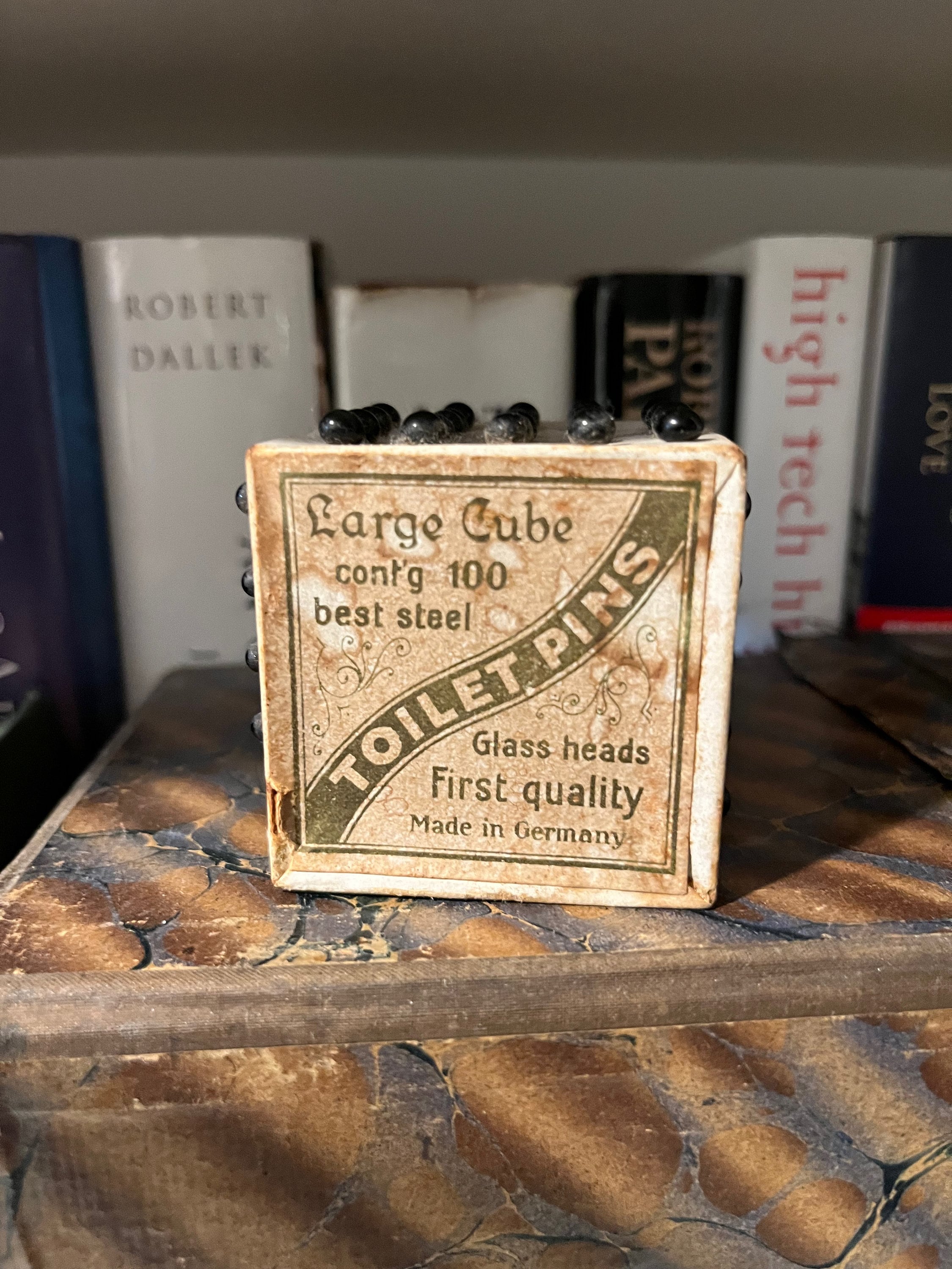 Victorian Toilet Pin Cube, German Pin Holder With Glass Head Pins - Etsy