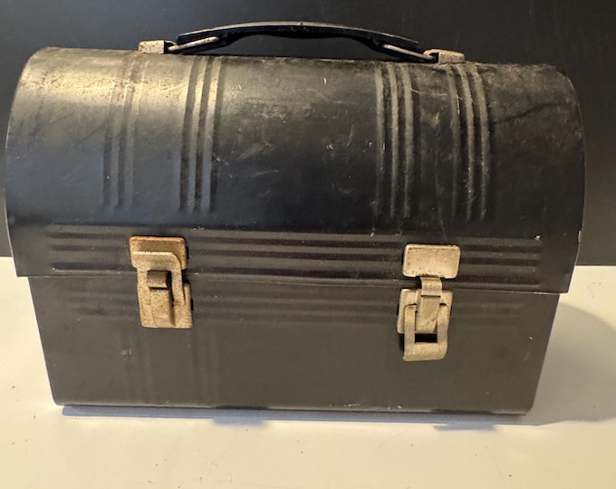 Vintage Black Domed Lunch Bucket, Aladdin Lunch Pail, 1950s , Storage ...