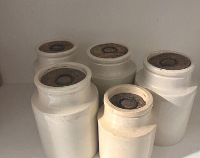 Vintage French Ironstone Storage Jars-set of 5 - Etsy