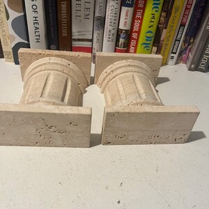 ROMAN COLUMN Carved Travertine Stone Bookends - Etsy