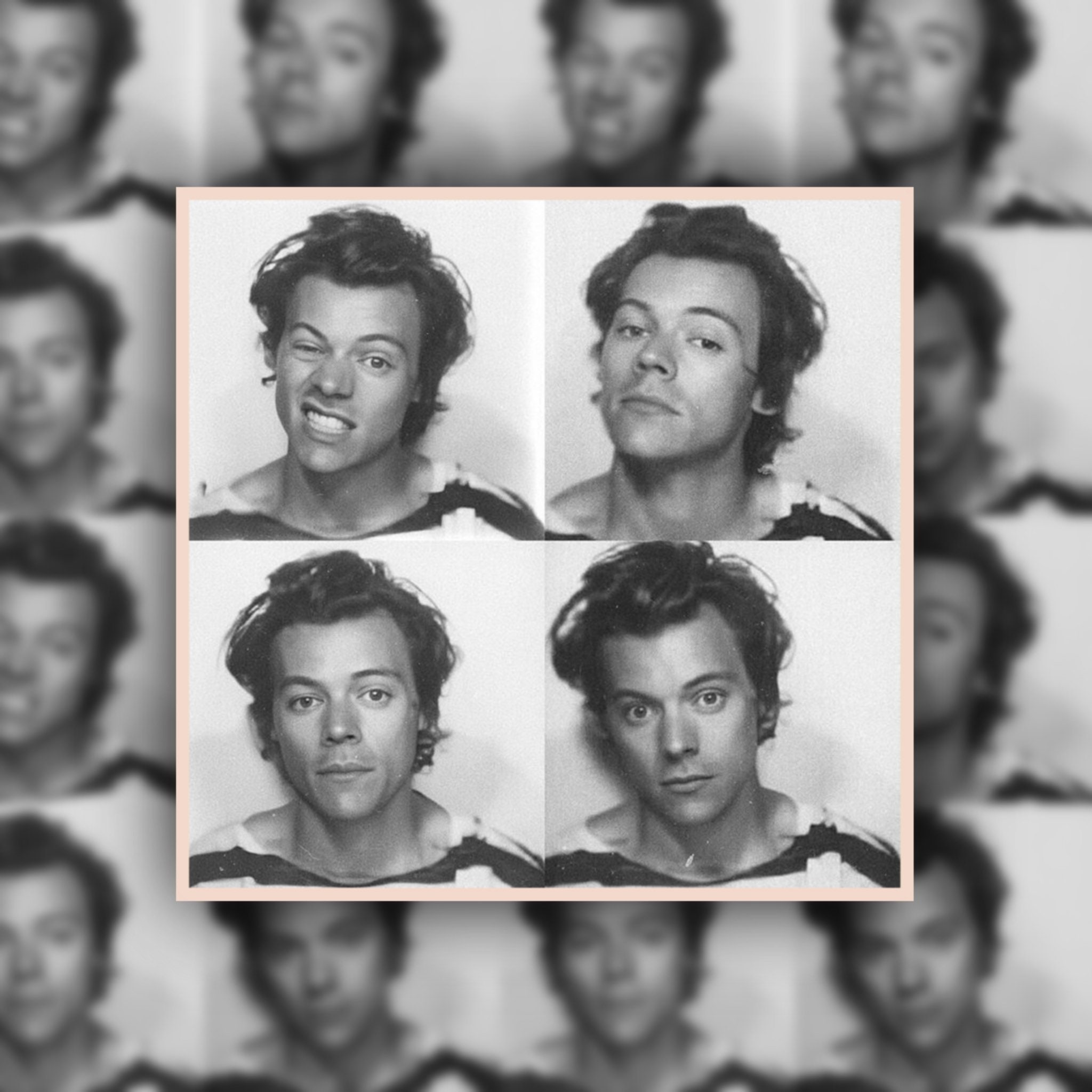 Harry Styles Collage Black And White