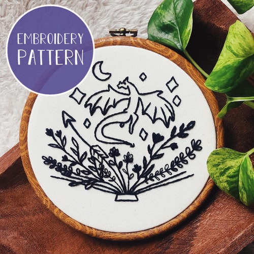 Dragon Hand Embroidery Pattern Sea Serpent Dragon Small - Etsy