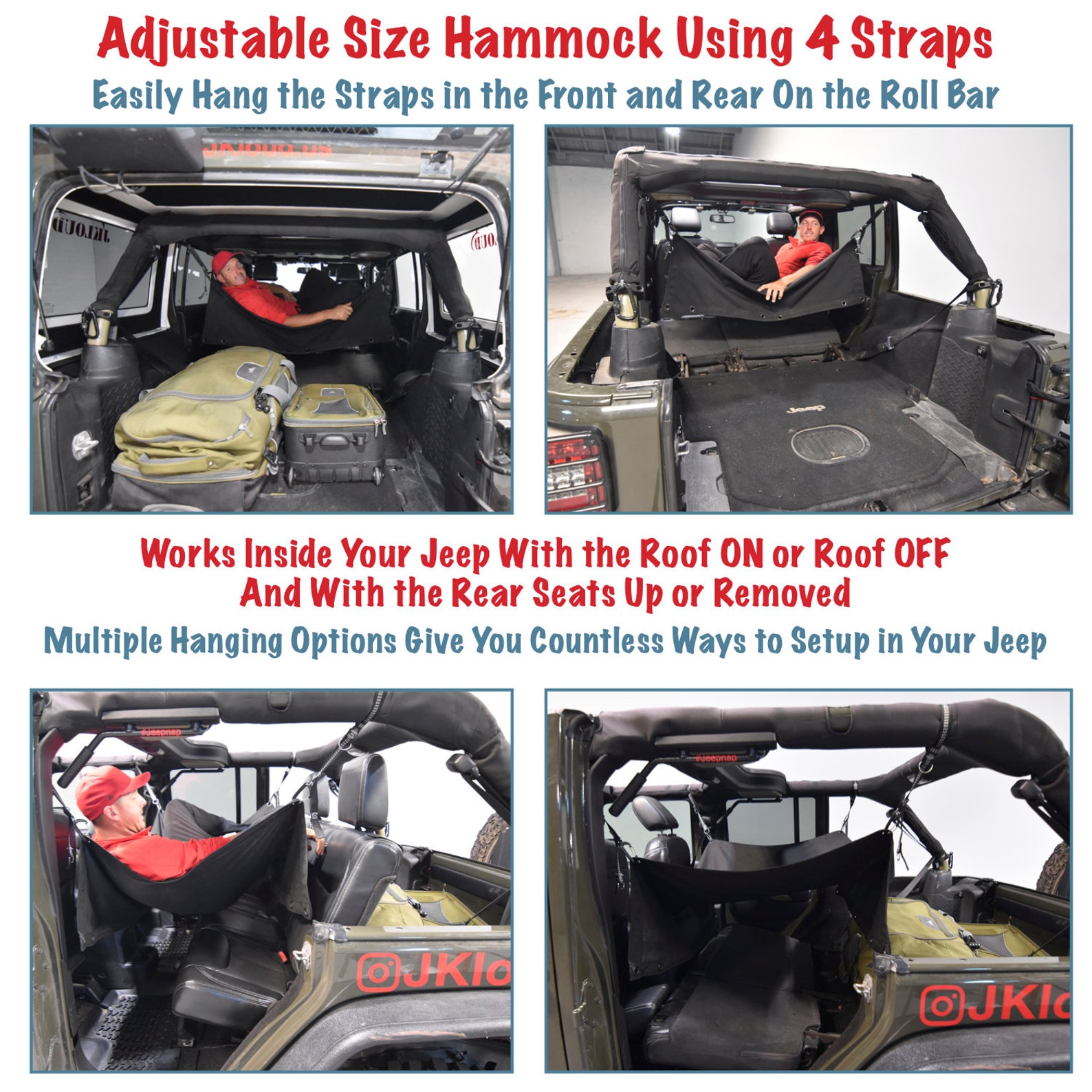 Jkloud Hammock Fitted for Jeep Wrangler JK 4 Door Multipurpose - Etsy