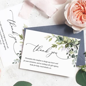 Greenery Enclosure Card Template Printable Greenery Insert - Etsy