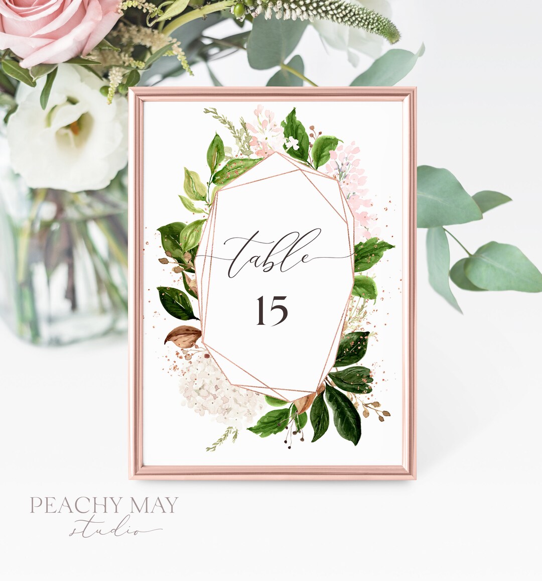 Foliage Printable Table Numbers Greenery Table Numbers, Table Numbers ...