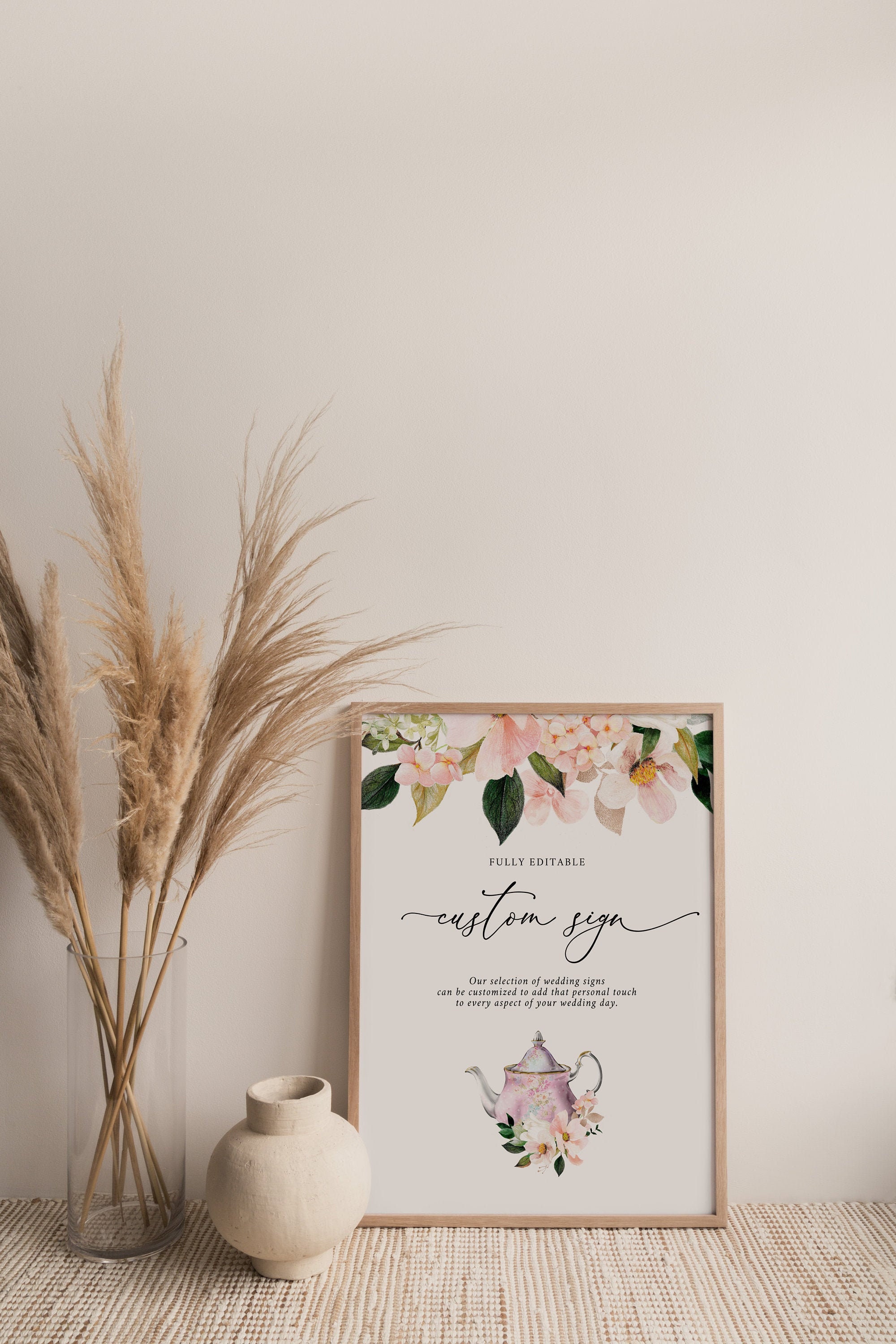 Tea Party Custom Sign Template DIY Event Custom Sign Template | Etsy