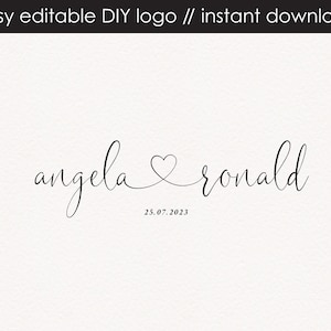 Heart Logo, Signature Logo, Monogram Logo, Premade Wedding Design Logo ...