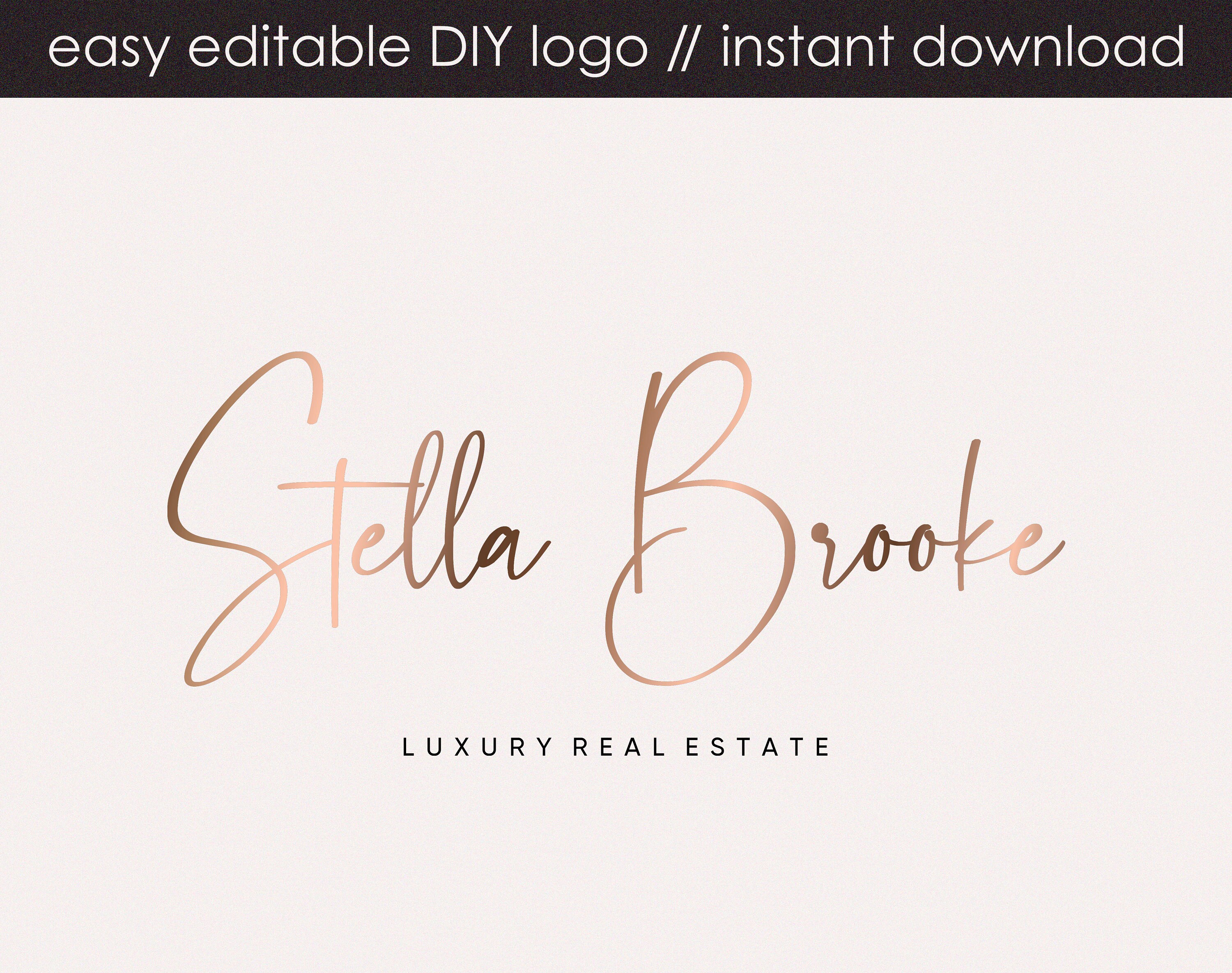 Rose Gold Editable Signature Logo Rose Gold Beauty Logo - Etsy Canada