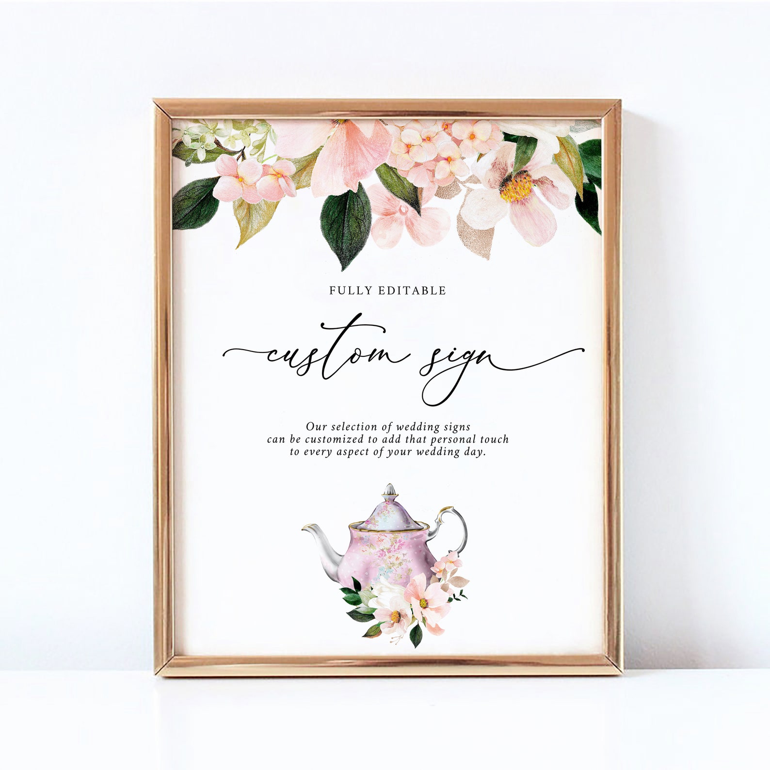 Tea Party Custom Sign Template DIY Event Custom Sign Template - Etsy
