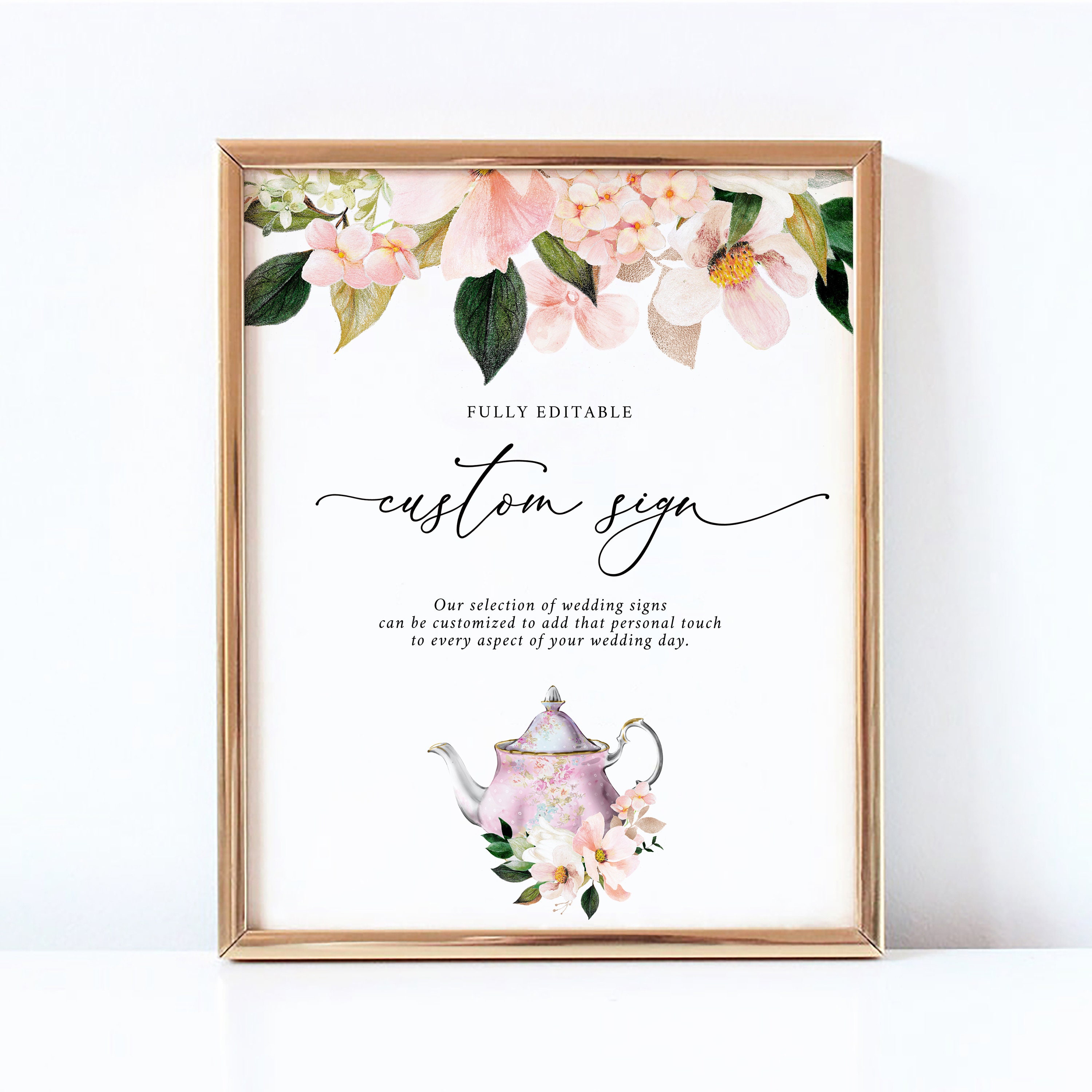 Tea Party Custom Sign Template DIY Event Custom Sign Template - Etsy