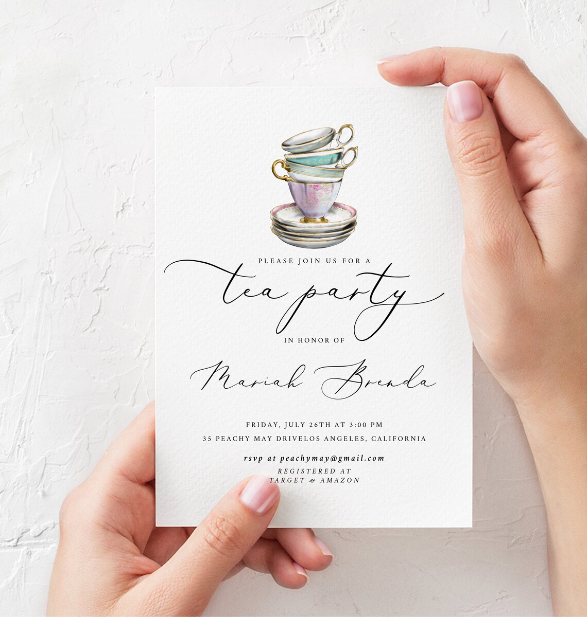 Tea Party Invitation Template DIY Birthday Invite Let's | Etsy