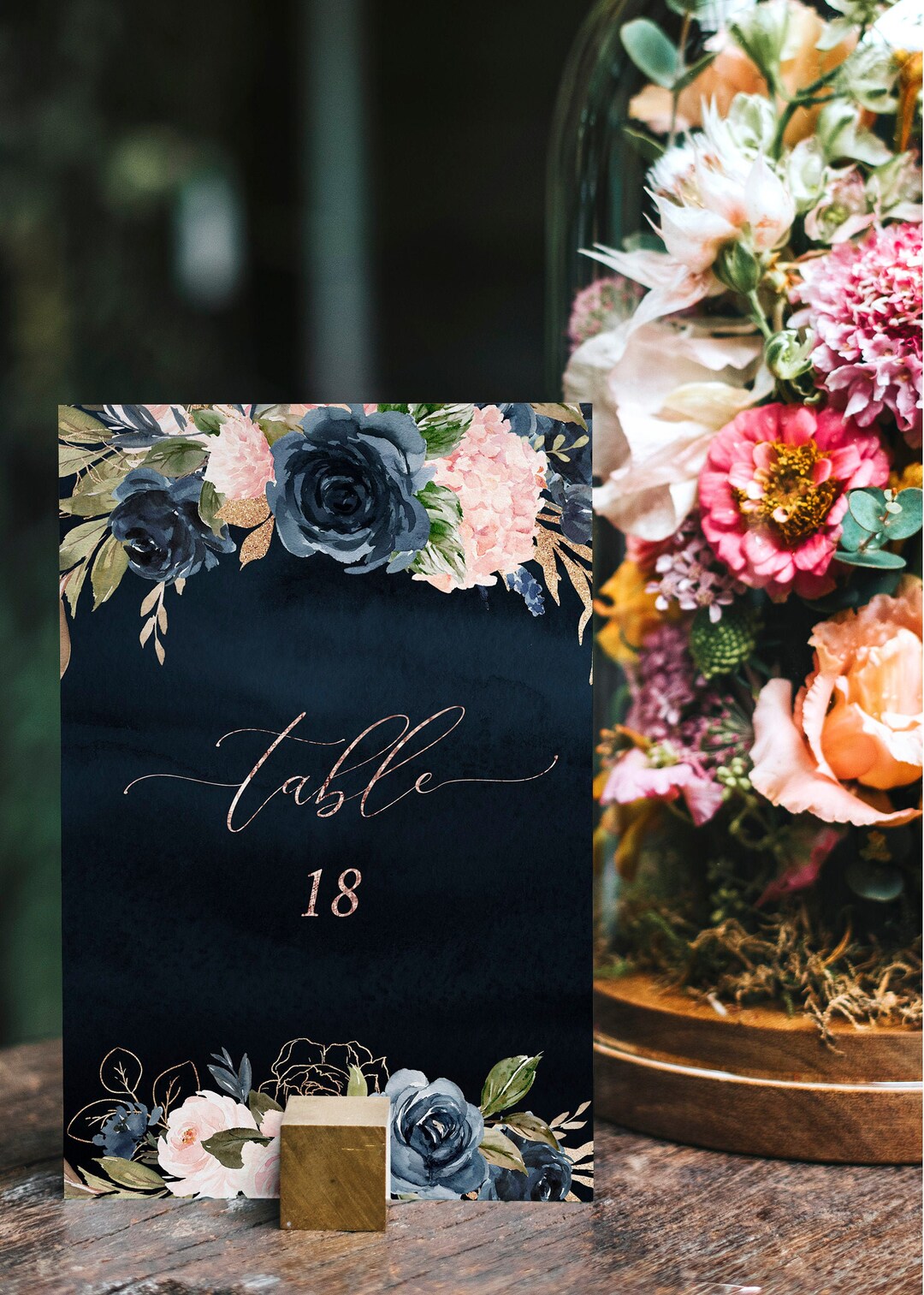 Navy Blue Wedding Table Number Sign Printable Table Numbers - Etsy