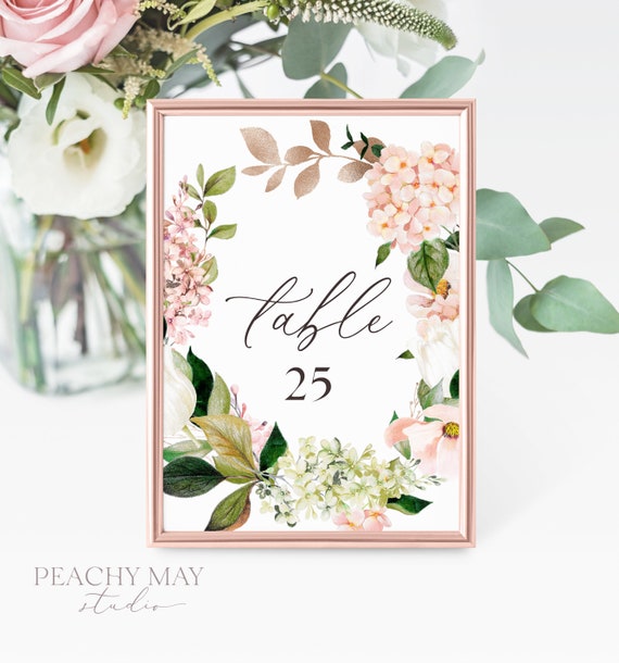 Foliage Printable Table Numbers Greenery Table Numbers Table | Etsy