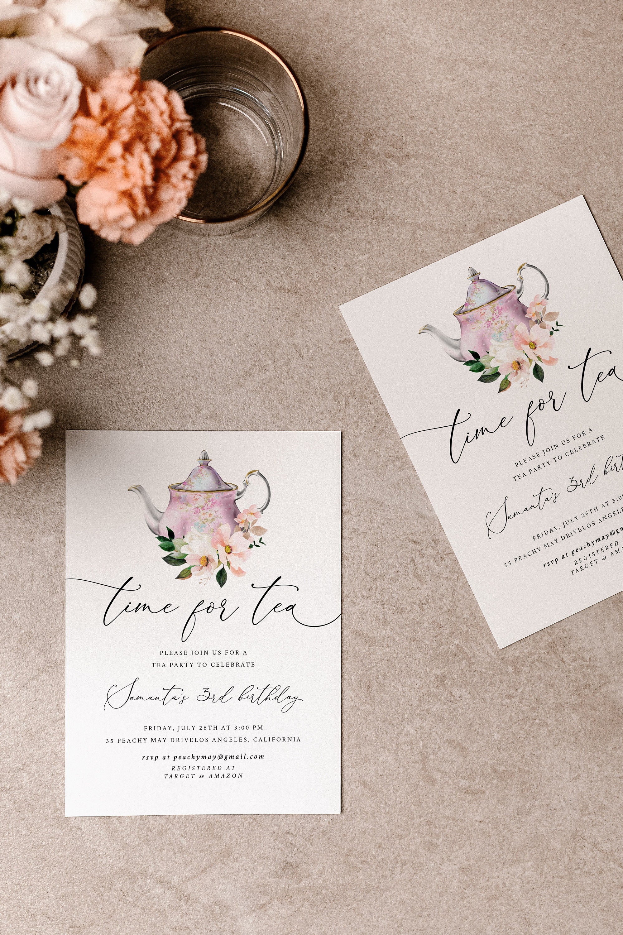 Time for Tea Party Invitation Template DIY Birthday Invite - Etsy