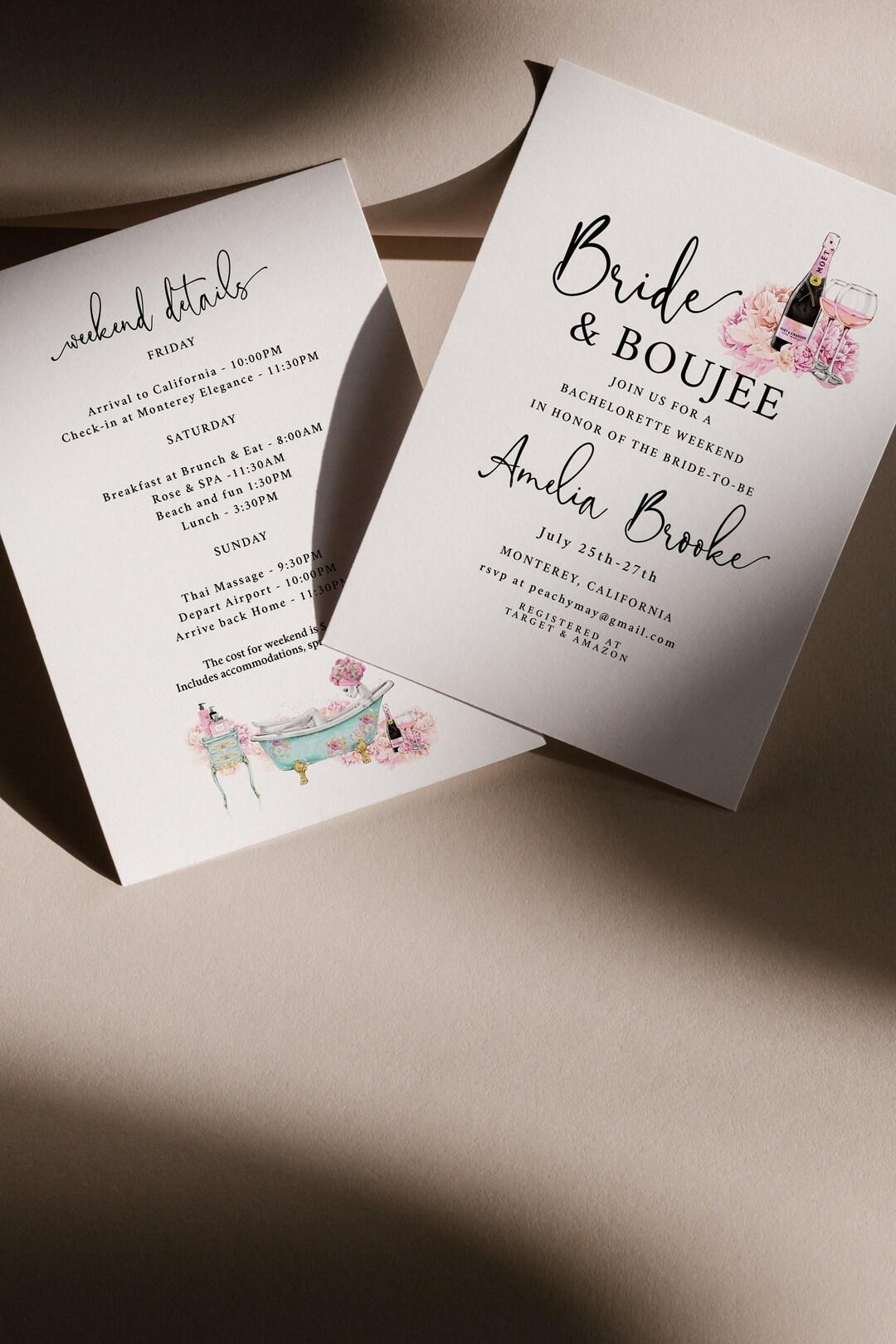 Editable Bride and Boujee Bachelorette Party Invitation - Etsy