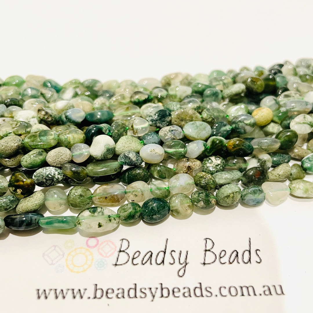 Authentic Moss Agate Potato Tumble Nugget Gemstones Bead 6-8mm - Etsy