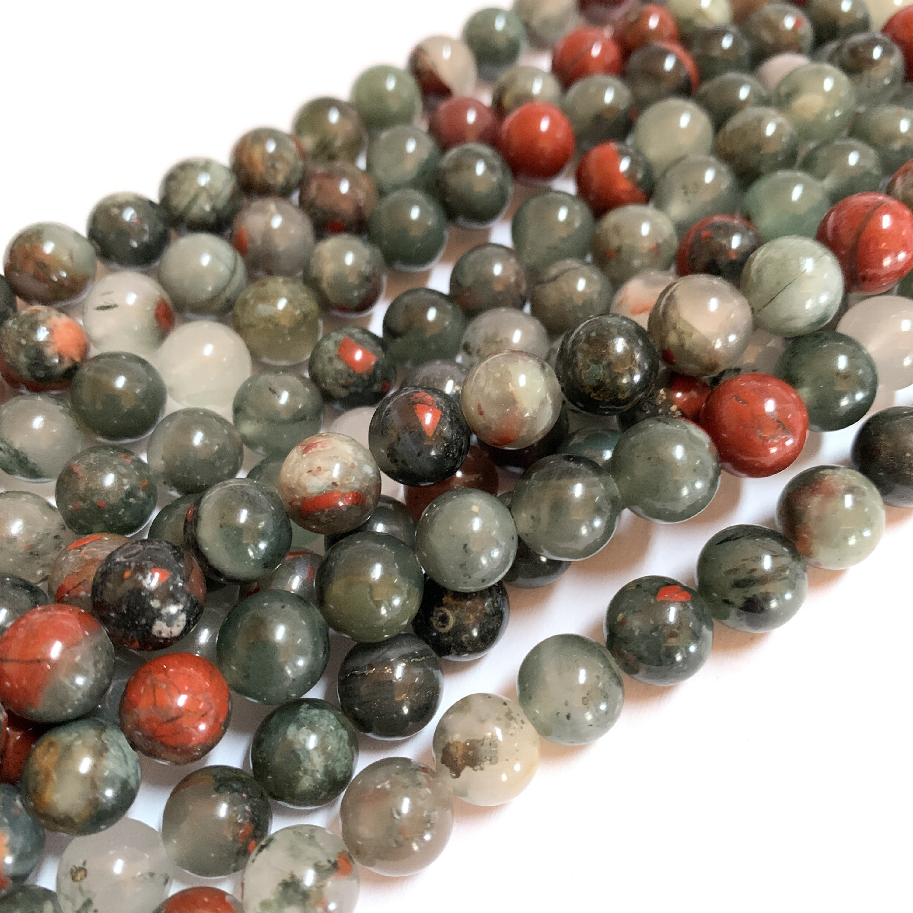 Authentic African Bloodstone Jasper Gemstones Beads Round 8mm - 15.5in ...