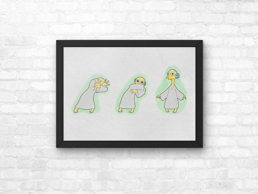 The Simpsons Mr Burns Alien Print, "i Bring You Love" Poster Watercolor ...