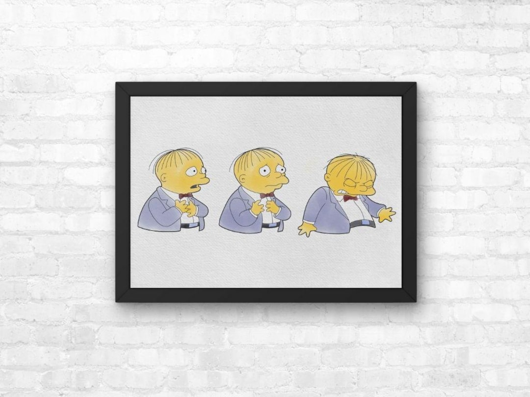 The Simpsons Ralph Wiggum Heartbreak Print, Poster Watercolor ...