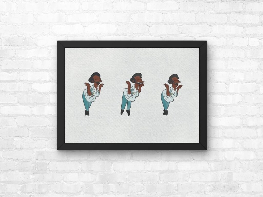 The Simpsons Apu the Hummingbird Print, Poster Watercolor Illustration ...