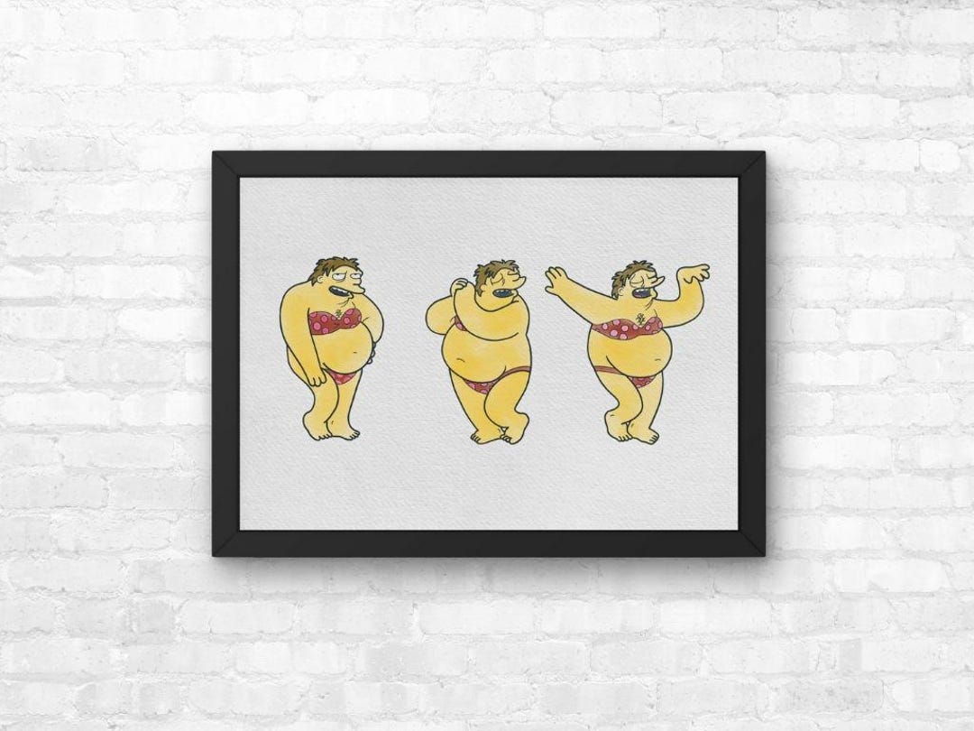 The Simpsons Barney Gumble Bikini Print, Think Unsexy Thoughts, Poster ...